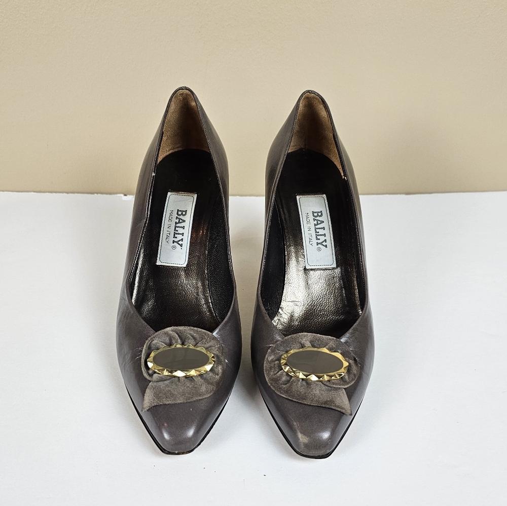 Bally Tip Bejeweled Brown Leather Pumps Size 39 Size … - Gem